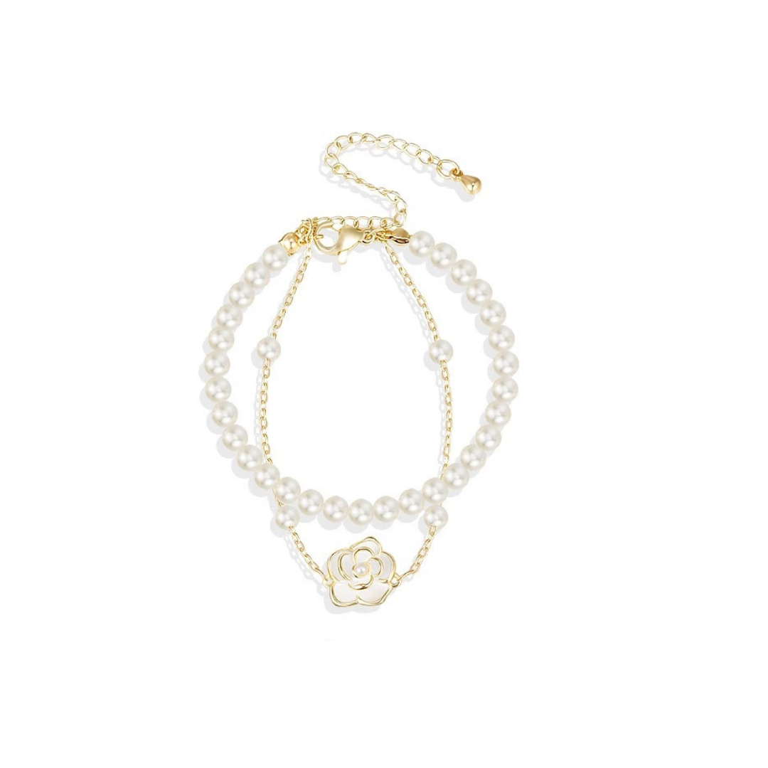 PEARL DOUBLE CHAIN BRACELET – VALEGIO