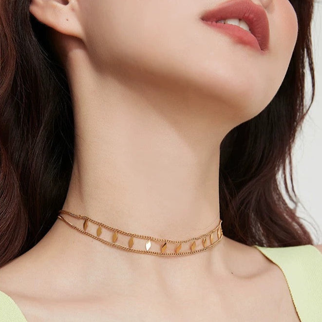 CHARM DOUBLE CHAIN CHOKER – VALEGIO