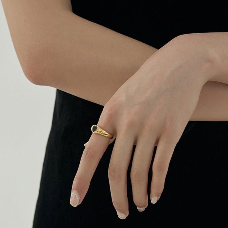[¥3,280-]【LOEM】BLACK HEART RING – VALEGIO